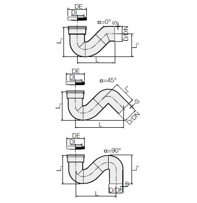 HDPE S-lås med tætningsring og prop_tegning